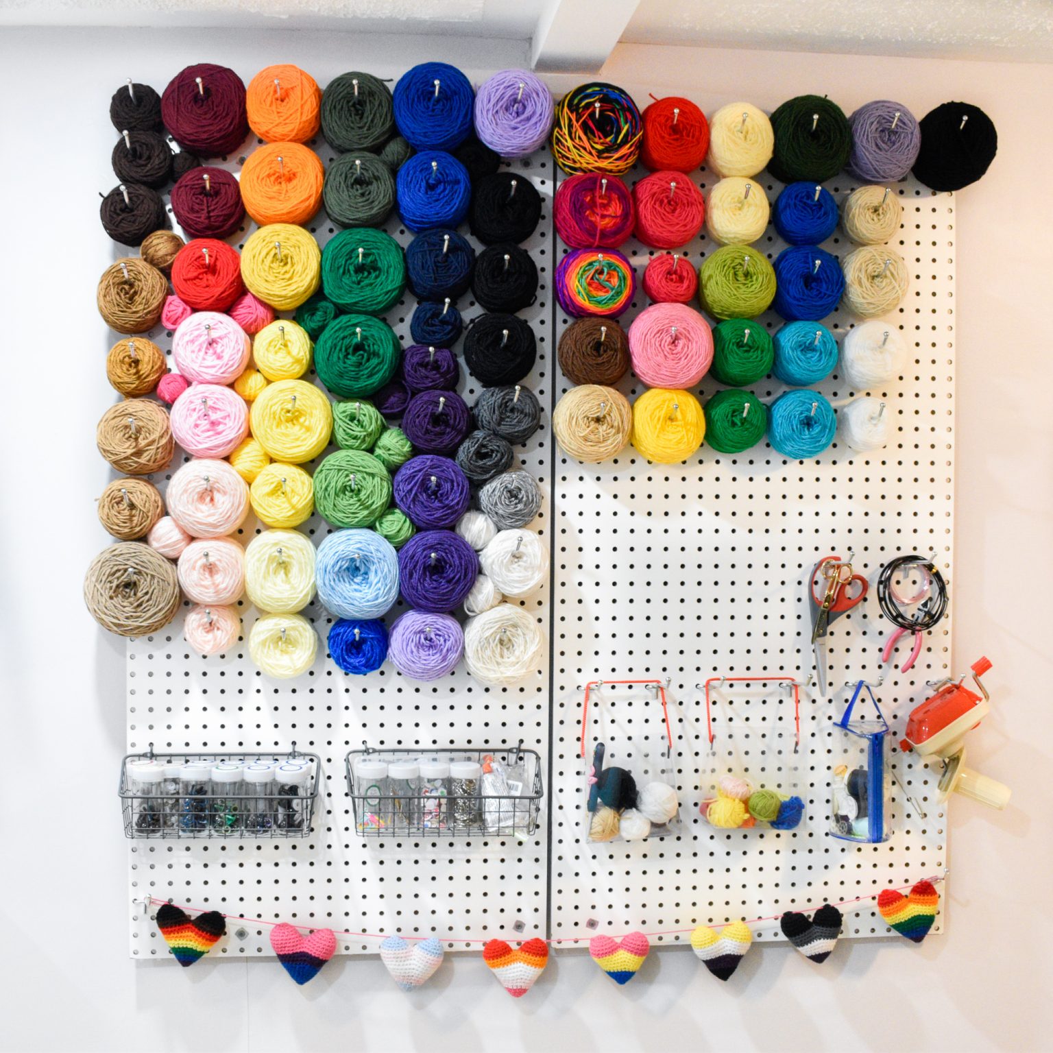 Organize Your Yarn with this Awesome Pegboard Yarn & Craft Wall ...