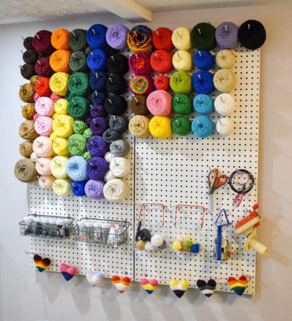 Organize Your Yarn with this Awesome Pegboard Yarn & Craft Wall ...