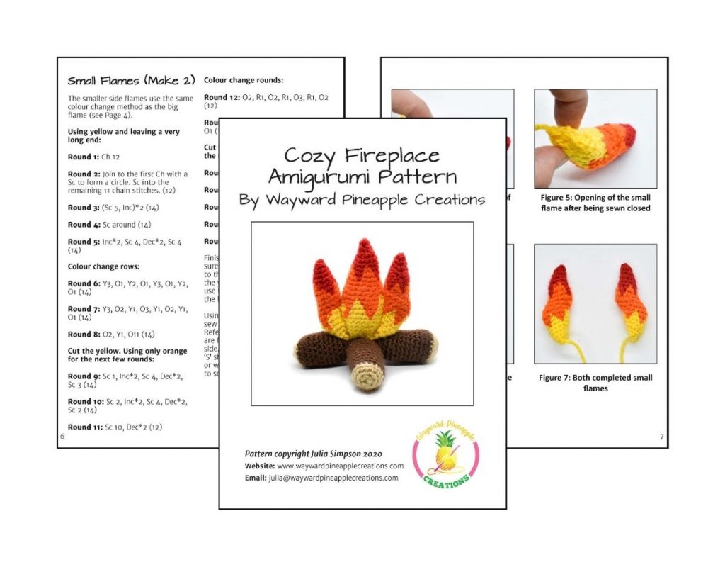 Cozy Fireplace Amigurumi Pattern - Wayward Pineapple Creations